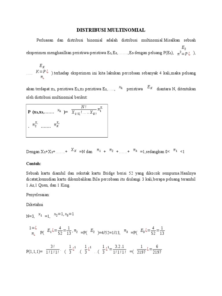 Pertemuan 12.distribusi Multinomial | PDF
