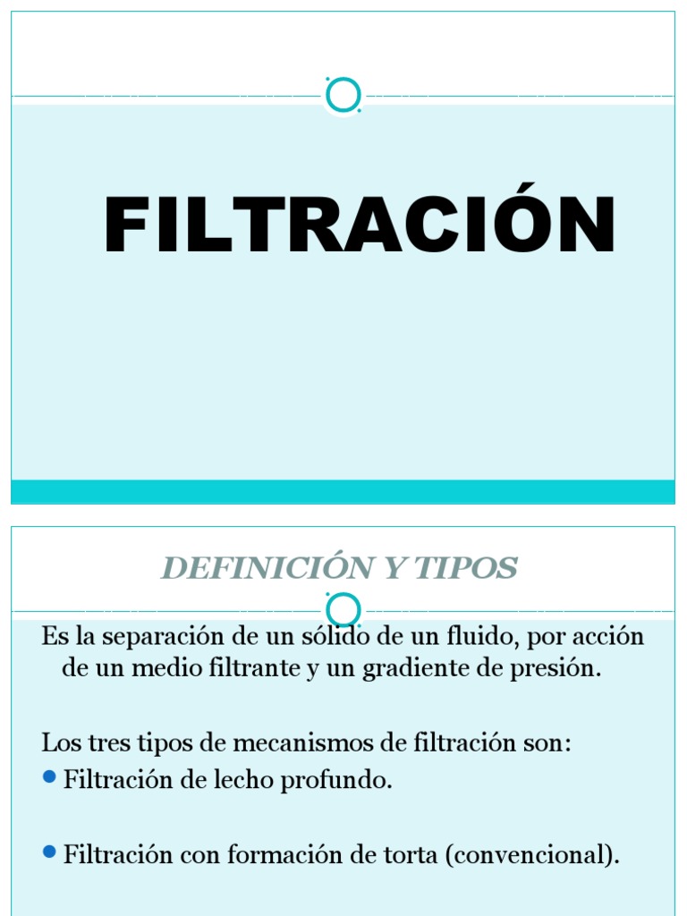 Filtracion | Filtración | Química