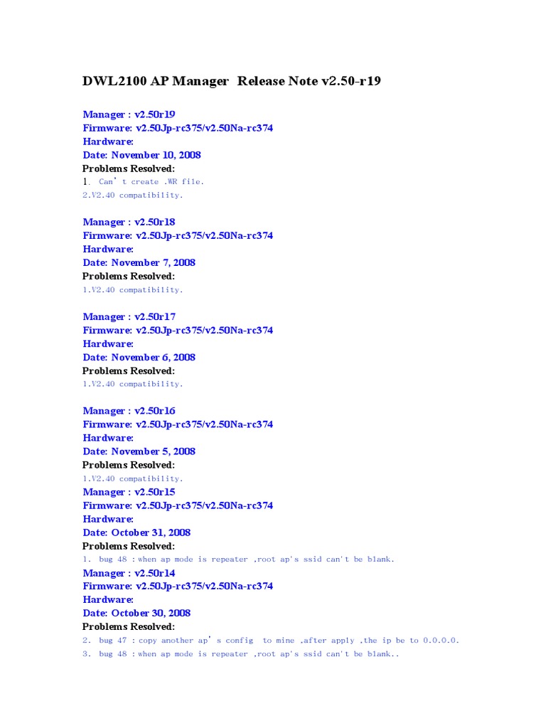 DWL-2100AP - AP Manager Release Note v2.50-R19 | PDF | Radius ...