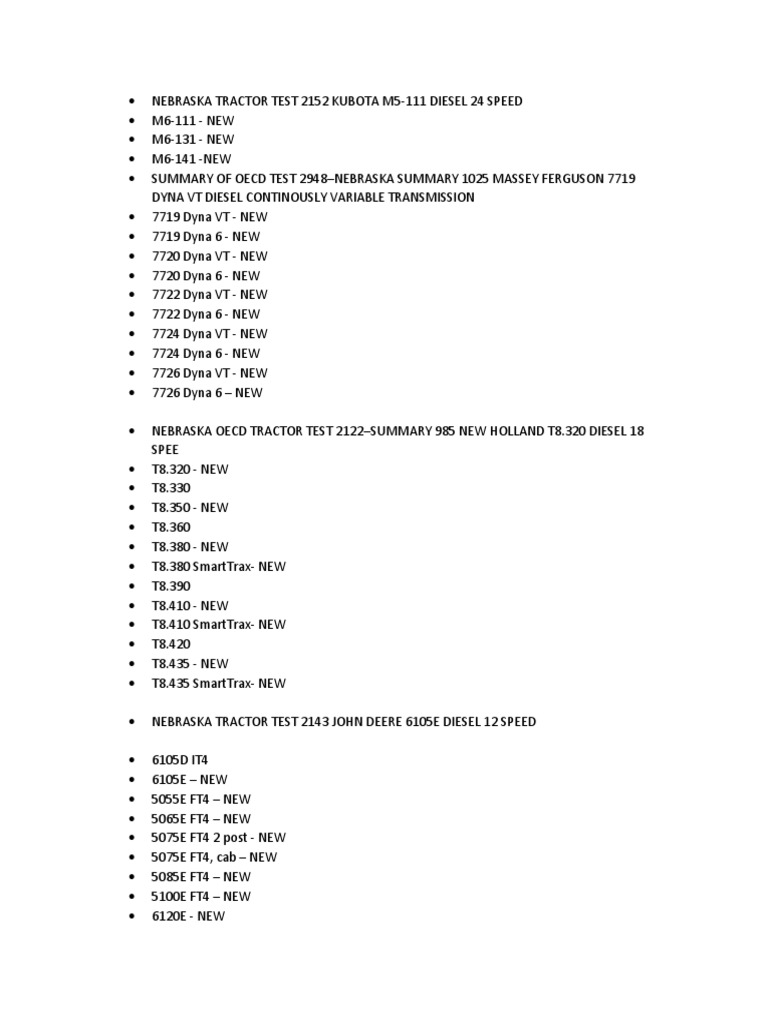 Nebraska Tractor Test Results 2152 | PDF