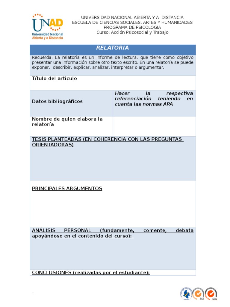 Formato para La Relatoria | PDF