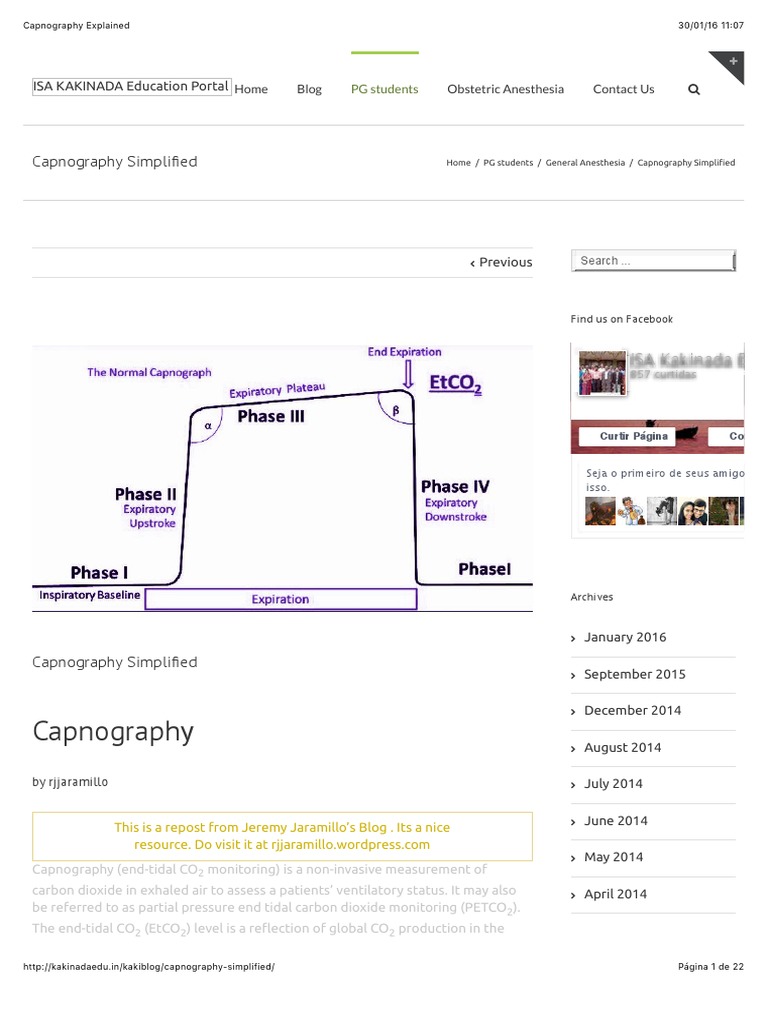 Capnography Explained | PDF | Breathing | Respiratory System