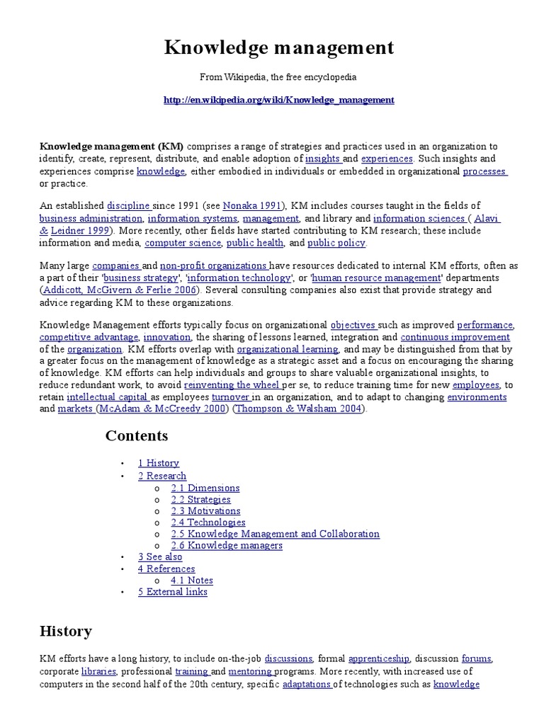 00A 1 Knowledge Management | PDF | Knowledge Management | Truth
