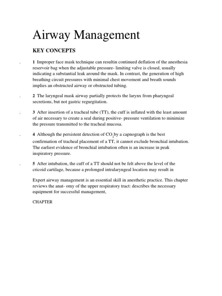 Airway Management | PDF | Larynx | Human Head And Neck