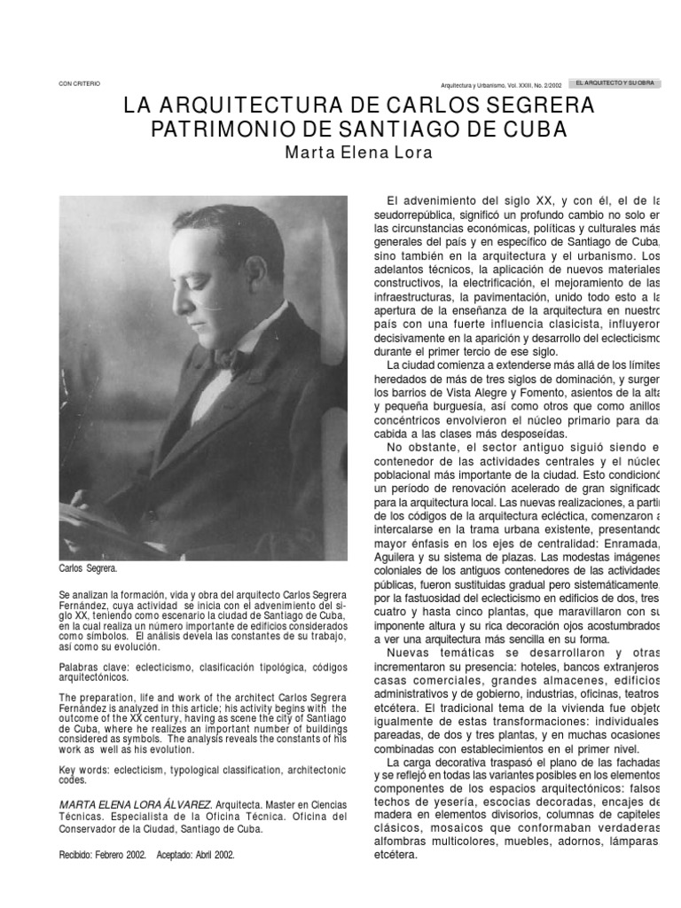 La Arquitectura de Carlos Segrera | PDF | Cuba | Arquitecto