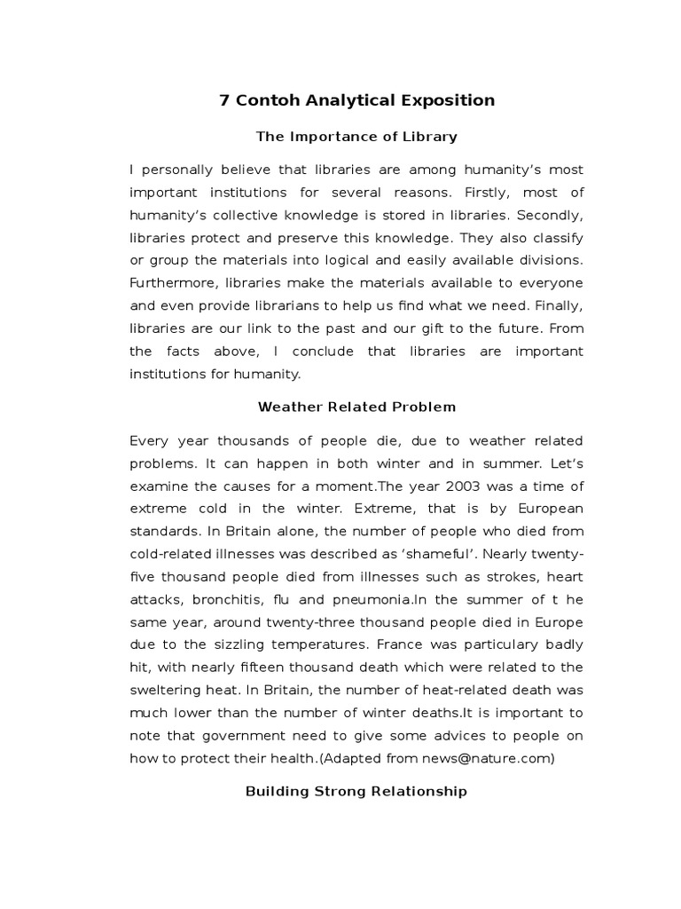 7 Contoh Analytical Exposition | PDF | Traffic Collision | Libraries