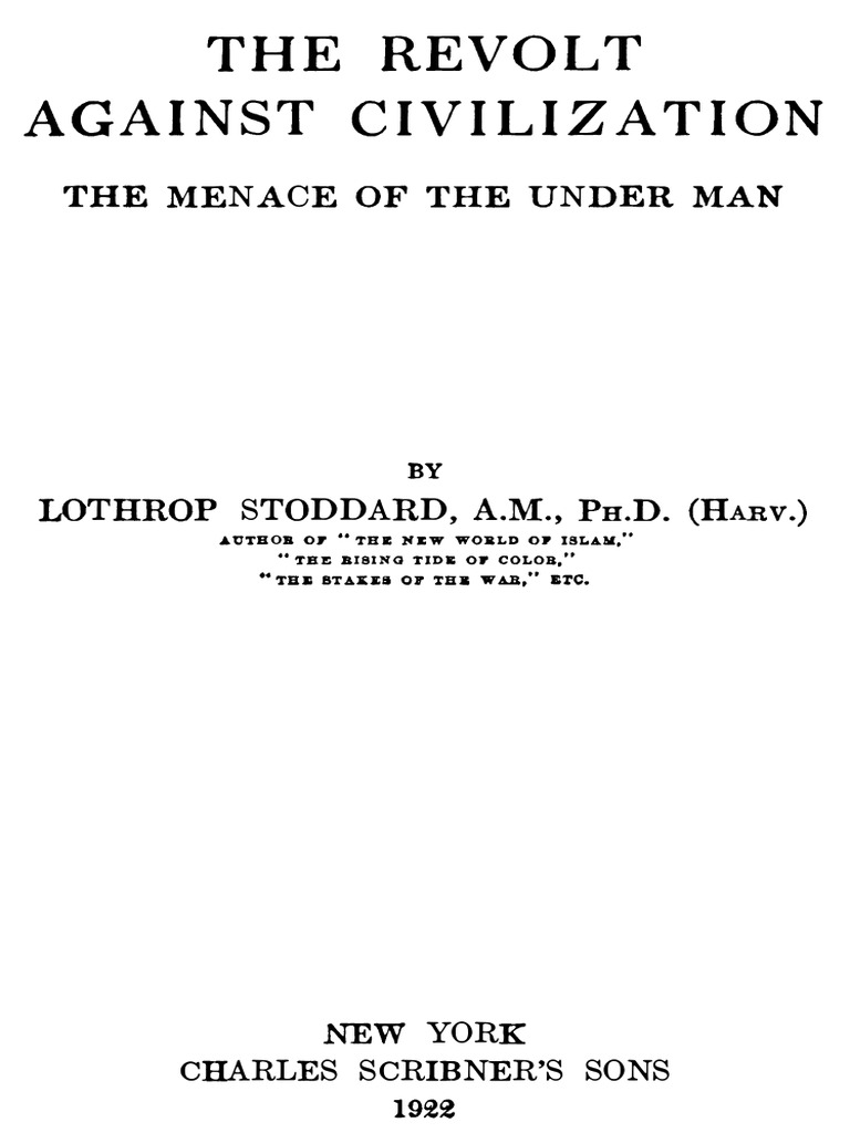 The Revolt Against Civilization | PDF | Civilization | Barbarian