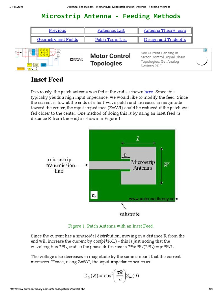 Inset Feed: Microstrip Antenna Feeding Methods | PDF | Electrical ...