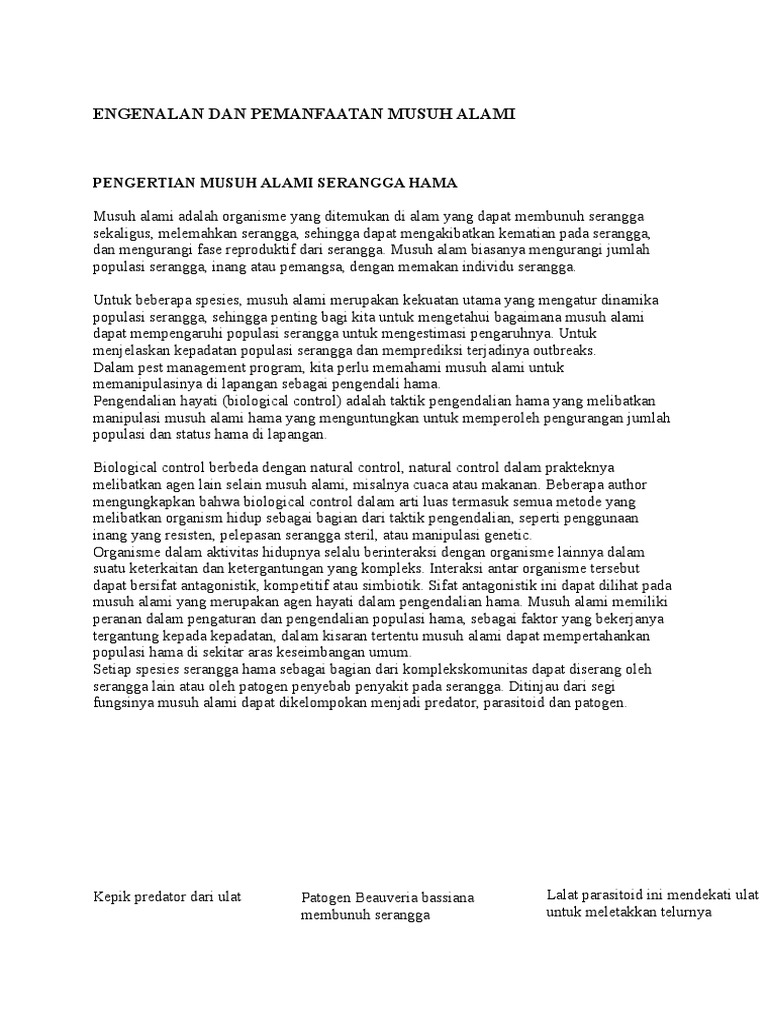 Engenalan Dan Pemanfaatan Musuh Alami | PDF