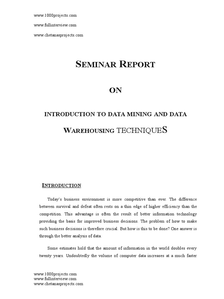 Datawarehousing and Data Mining | PDF | Data Warehouse | Data Mining