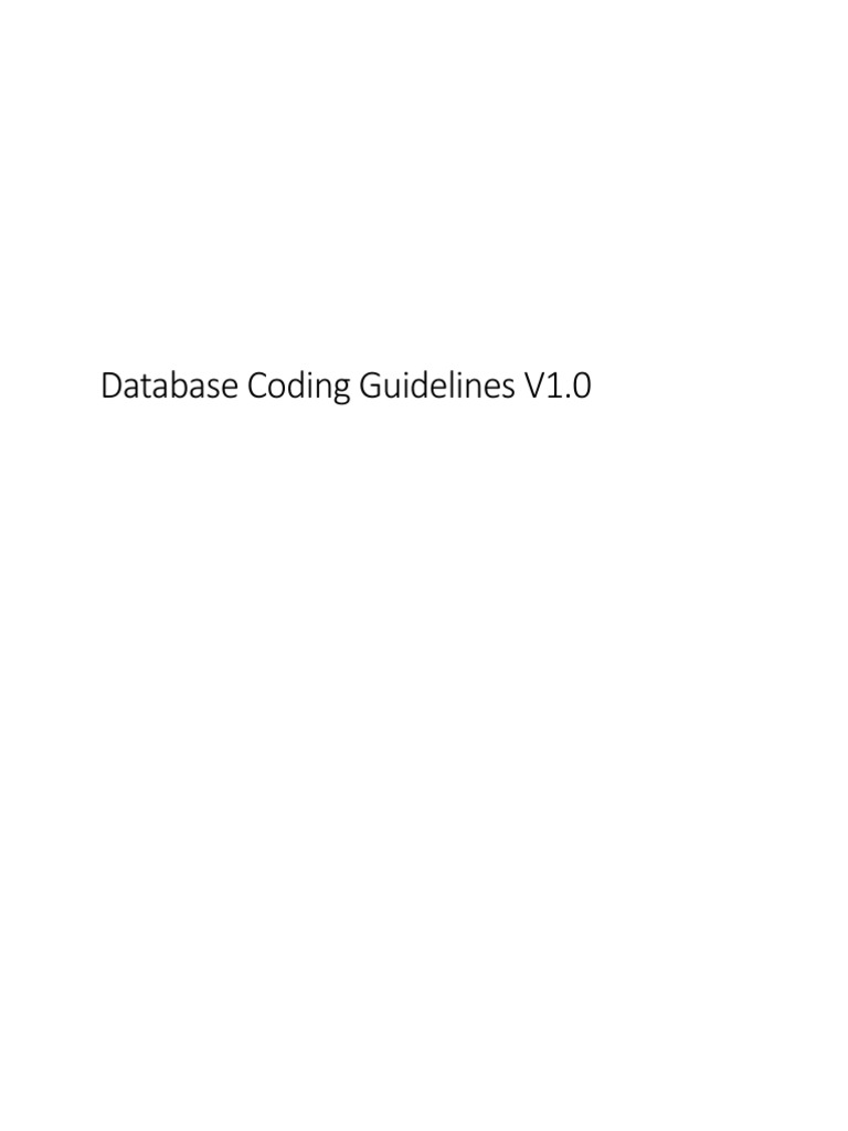 Database Coding Guidelines Pdf Plsql Subroutine 