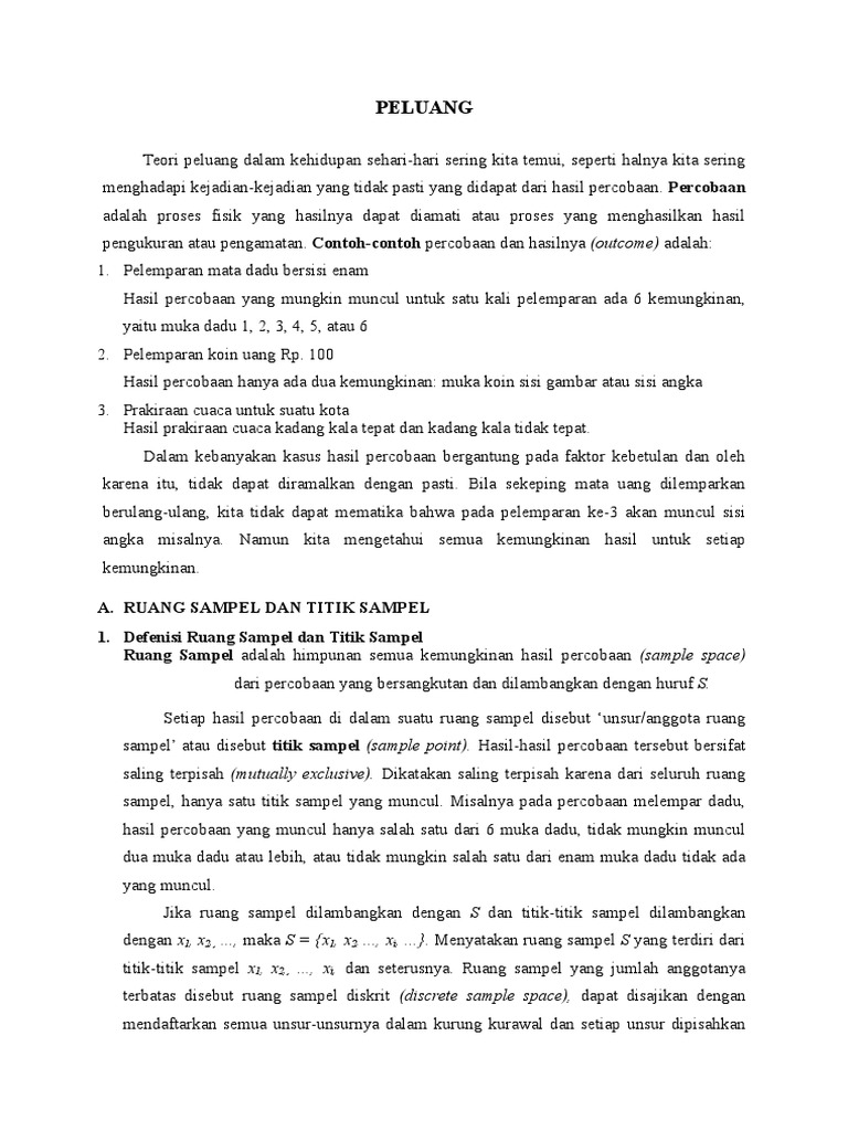 Peluang dan Ruang Sampel Dadu | PDF