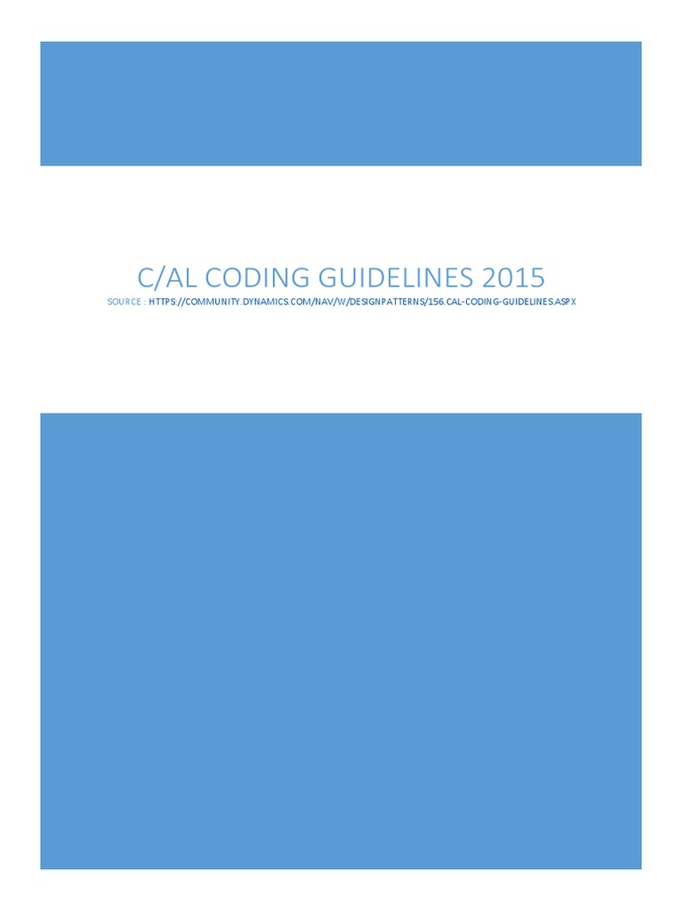 C AL Coding Guidelines 2015 | PDF | Subroutine | Scope (Computer Science)