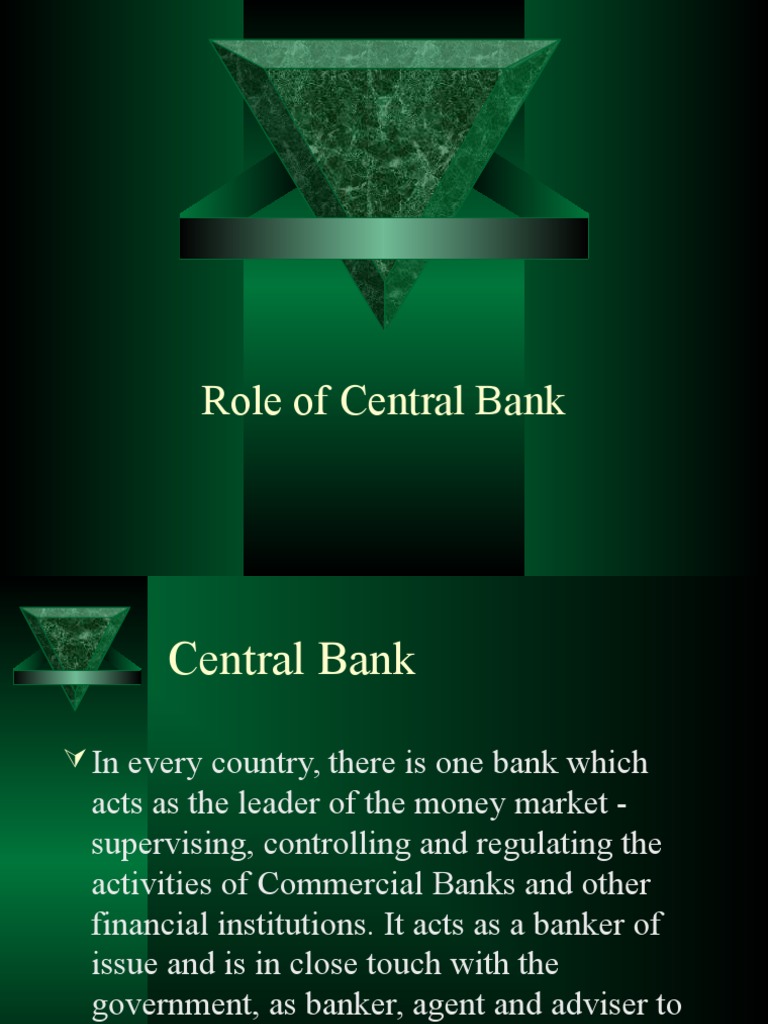 Role of the Central Bank in India | PDF | Reserve Bank Of India ...