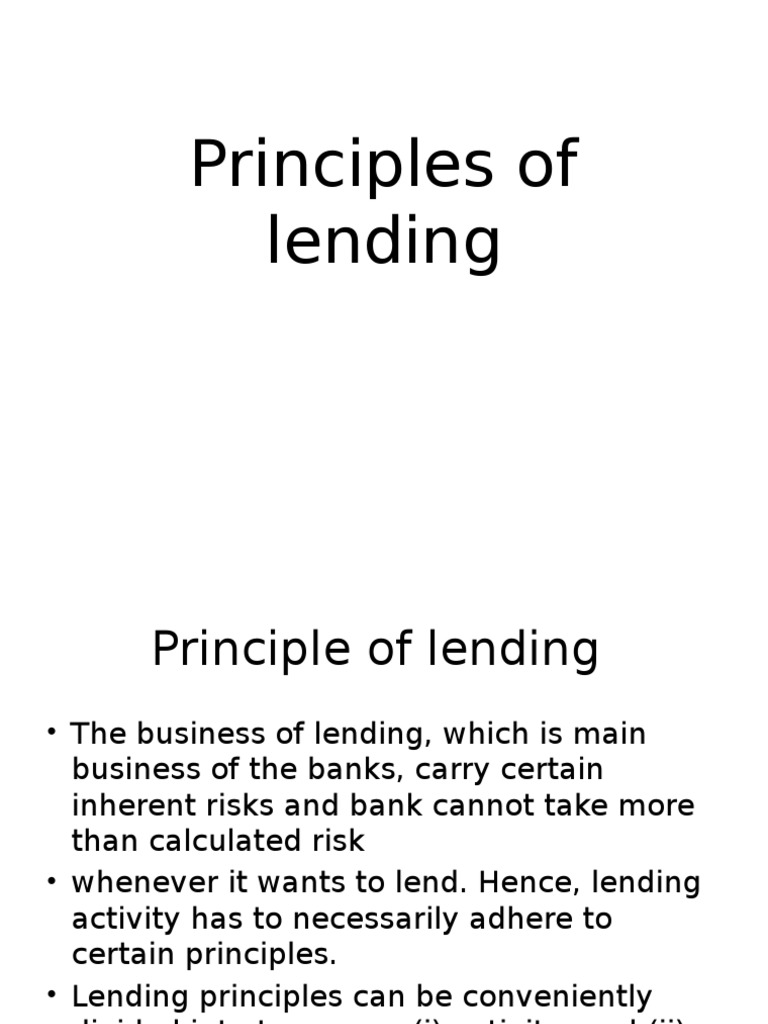 Principles of Lending | Mortgage Law | Loans
