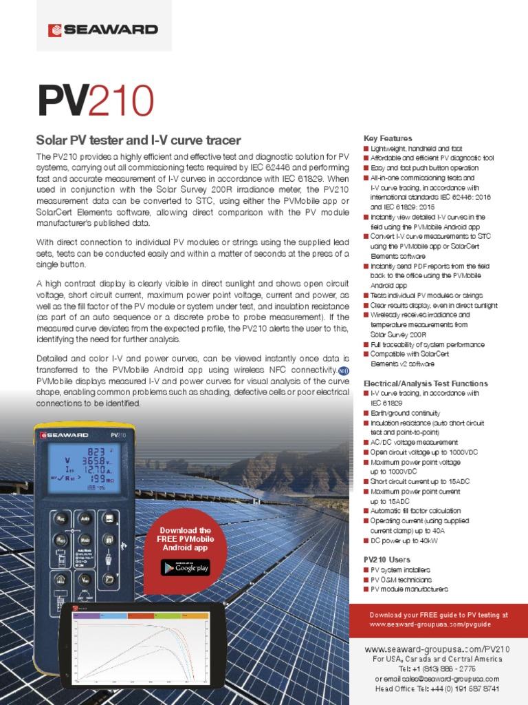pv210 Datasheet Rev 2 2 v2.2 | PDF | Solar Panel | Photovoltaic System