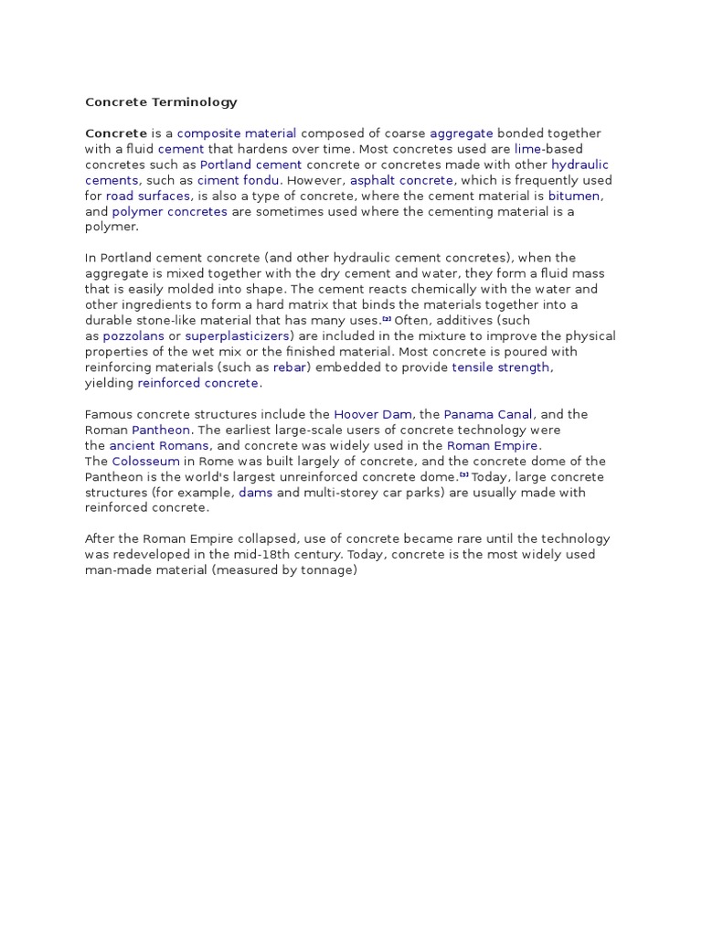Concrete Terminology Concrete Is A | PDF