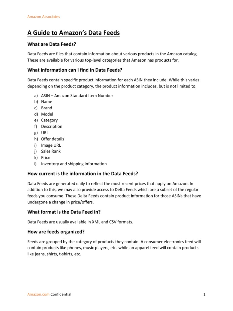 Standardized Feeds Guide - EU | PDF | Amazon.Com | E Books