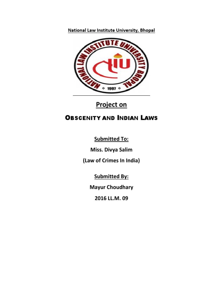 Obscenity Law in India | Download Free PDF | Obscenity | Morality