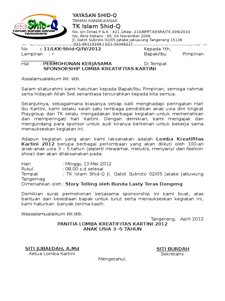 Contoh Proposal TK Dan PAUD | PDF