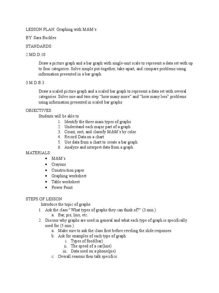 Lesson Plan Graphs | PDF | Chart | Lesson Plan
