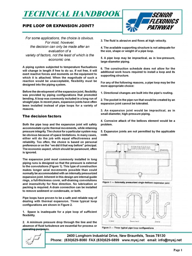 Pipe Loops vs. Expansion Joints Guide | PDF | Pipe (Fluid Conveyance ...