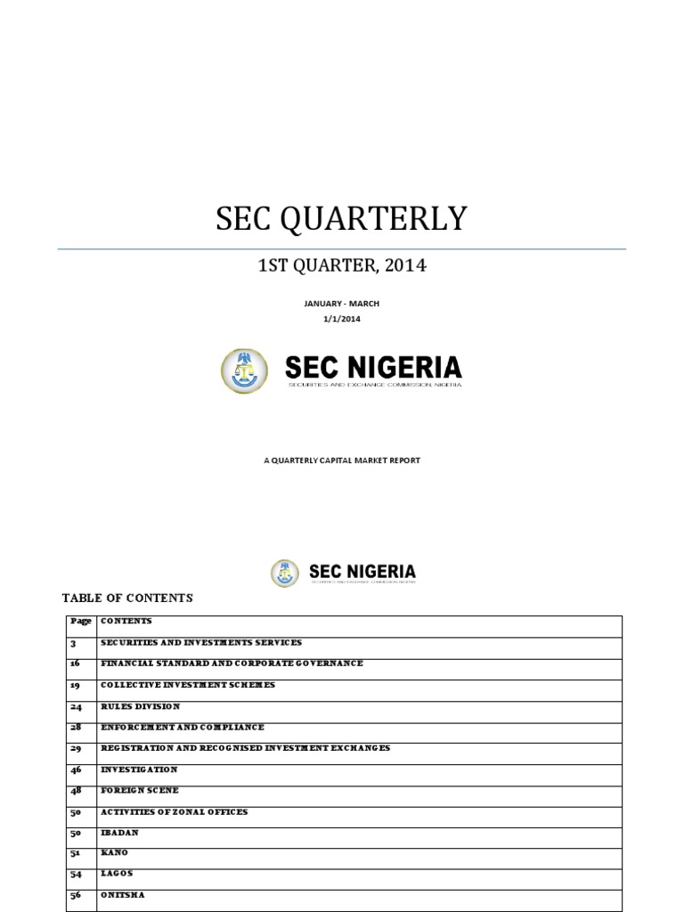 2014 Q1 SEC Capital Market Report | PDF | Finance & Money Management
