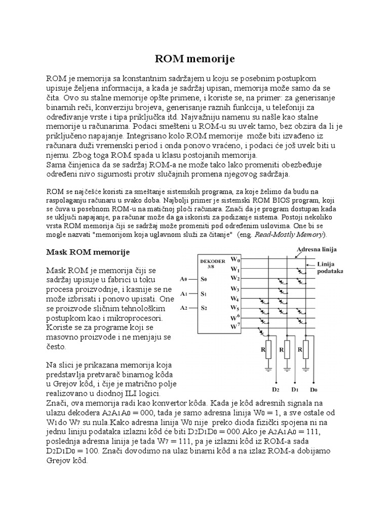 Mask ROM Memorije | PDF