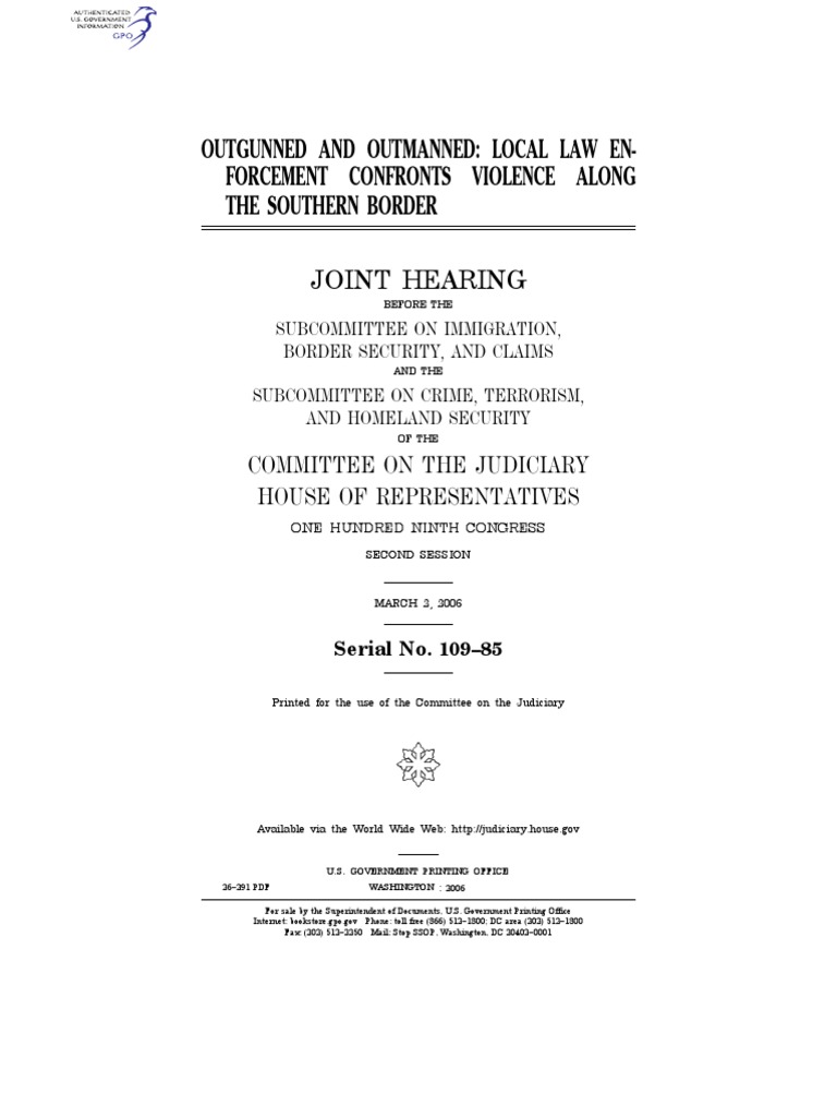 House Hearing, 109TH Congress - Outgunned and Outmanned: Local Law ...