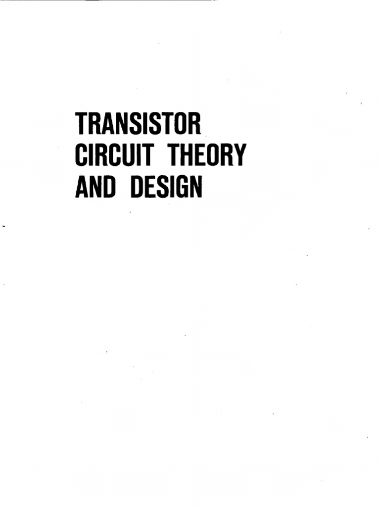 Transistor Circuit Theory | PDF | Electrical Resistivity And ...