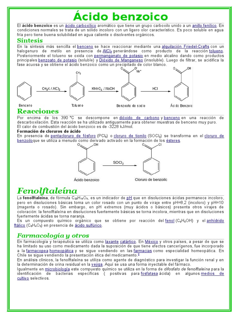 Ácido benzoico | Química Orgánica | Compuestos químicos