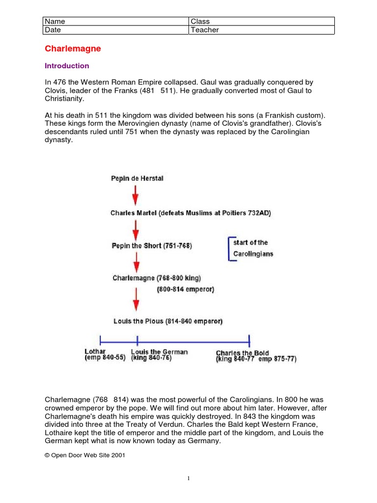 Charlemagne Activity | PDF | Charlemagne | Franks