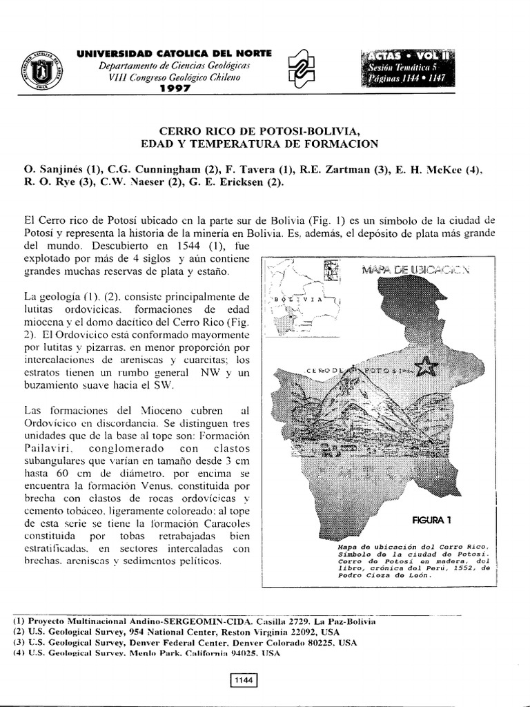 Cerro Rico Edad Fases y Temperatura de Formacion | PDF