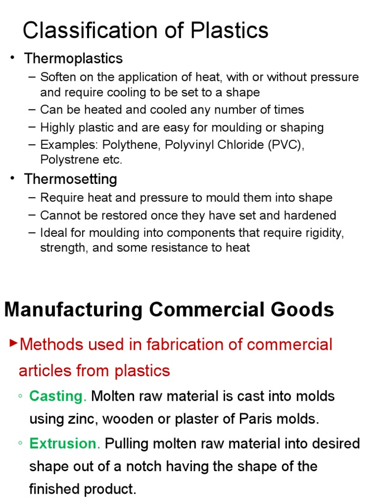 Classification of Plastics: - Thermoplastics | PDF | Thermoplastic ...