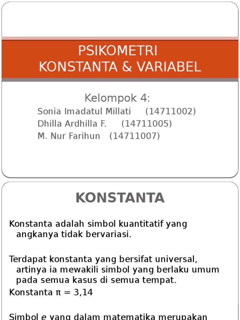 Konsep Konstanta dan Variabel Matematika | PDF