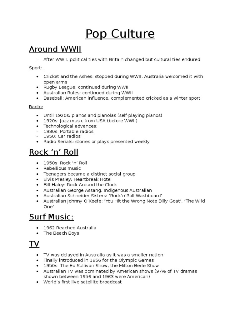 Pop Culture Notes | PDF