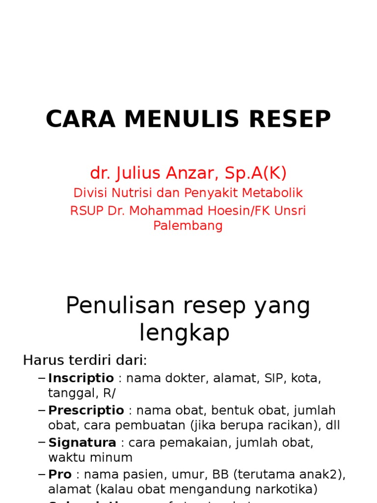 Cara Menulis Resep | PDF