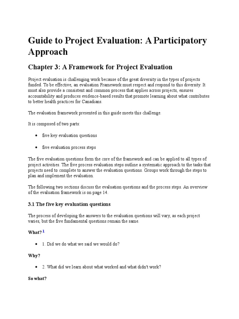 Project Evaluation for Health Initiatives | PDF | Program Evaluation ...