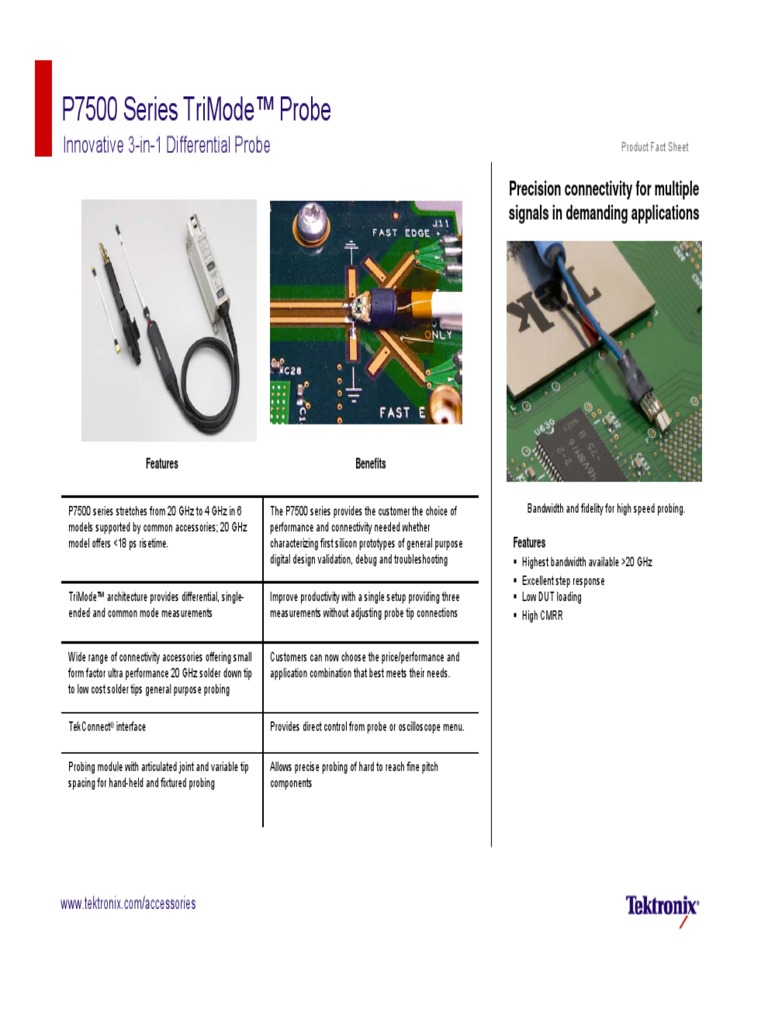 P7500 Series Trimode™ Probe: Innovative 3-In-1 Differential Probe | PDF ...
