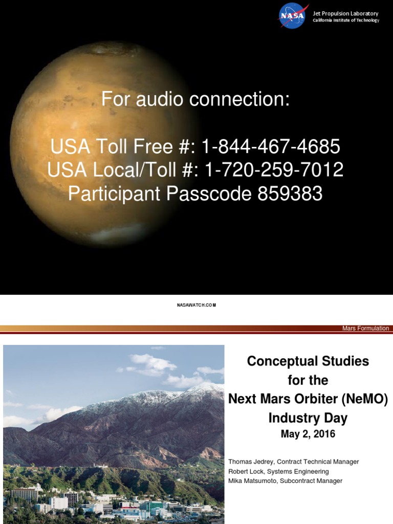 NASA NeMO Industry Day Presentation | PDF | Jet Propulsion Laboratory ...