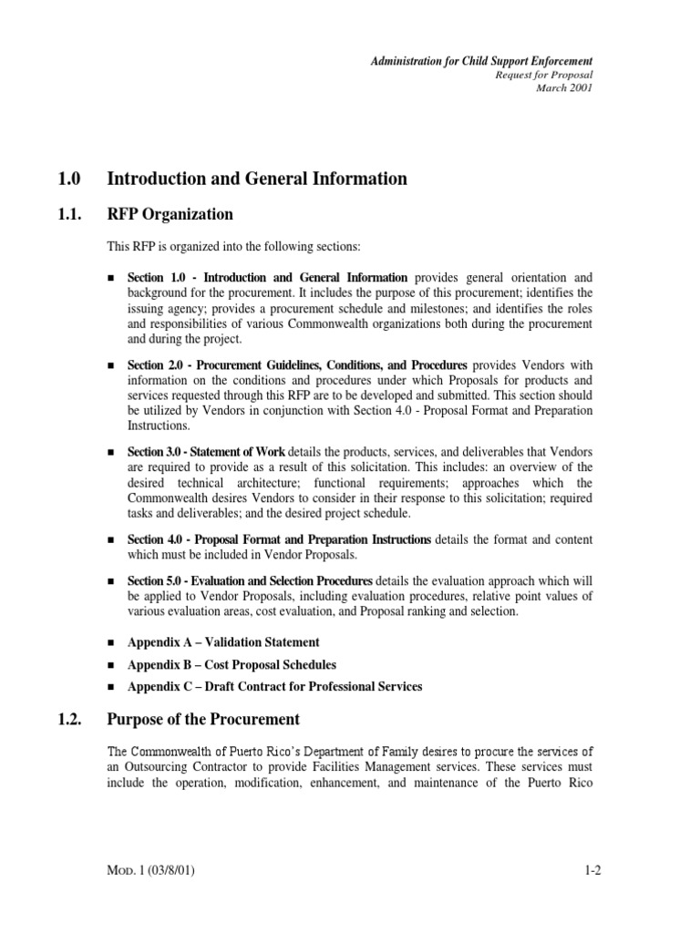 Facilities Management RFP Example | PDF | Request For Proposal ...