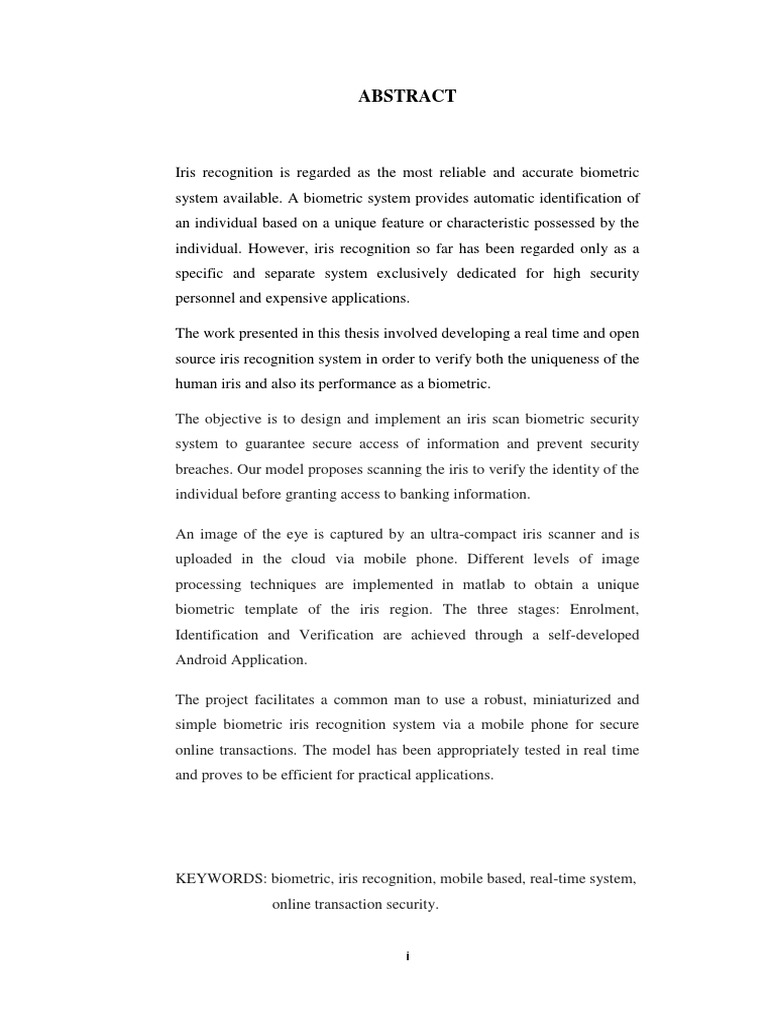 IRIS Thesis | PDF | Wavelet | Biometrics