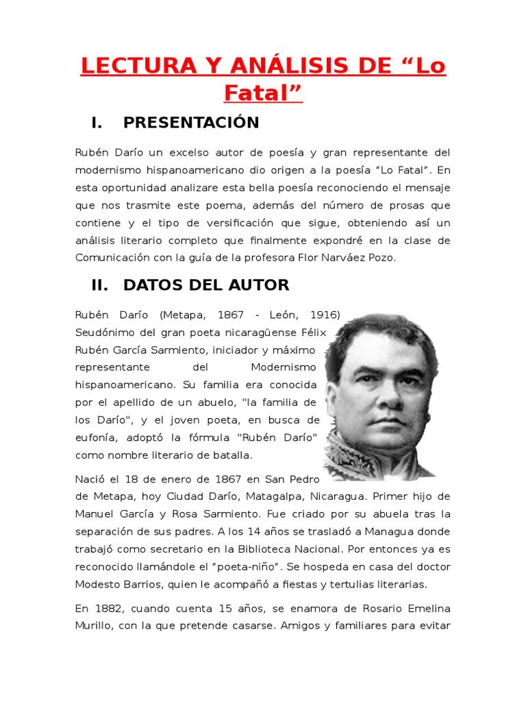 Lo fatal | Poesía | Ficción y literatura