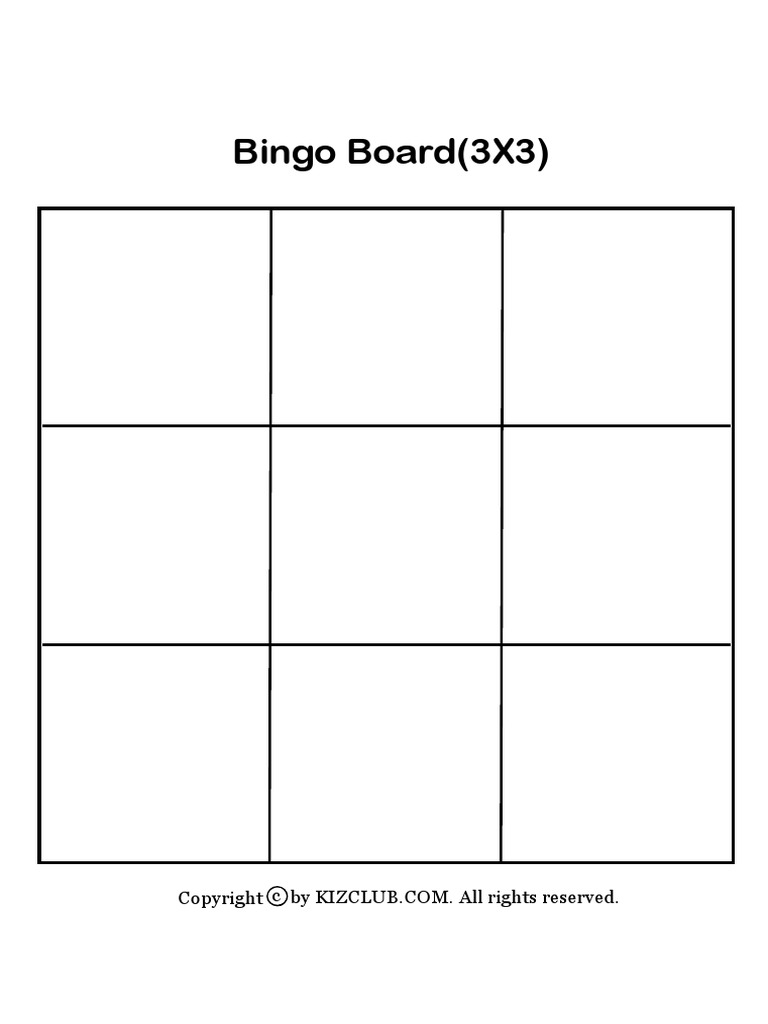 Bingo Board (3X3) | PDF