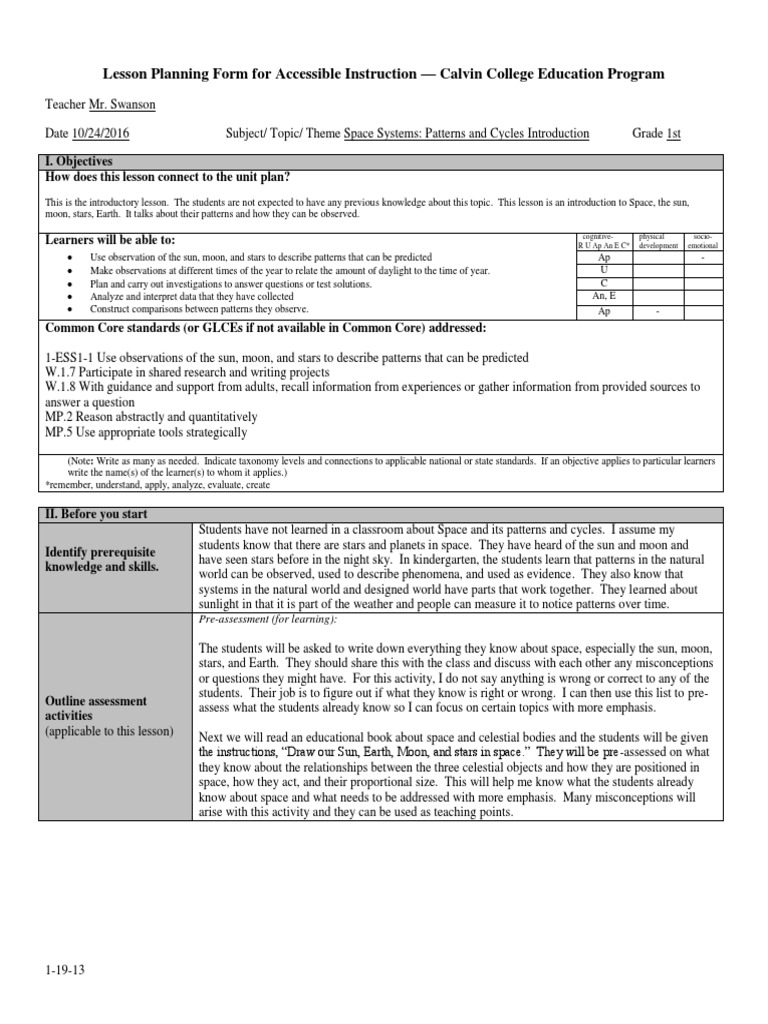 Lesson 1 | PDF | Orbit | Earth