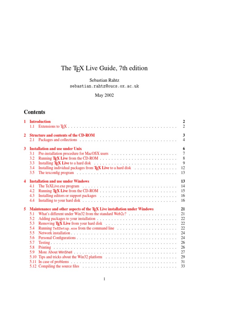 Tex Live Tutorials | PDF | Te X | Installation (Computer Programs)