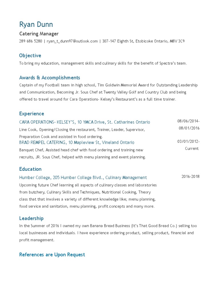 Ryan Dunn - Workshop 4 Resume | PDF