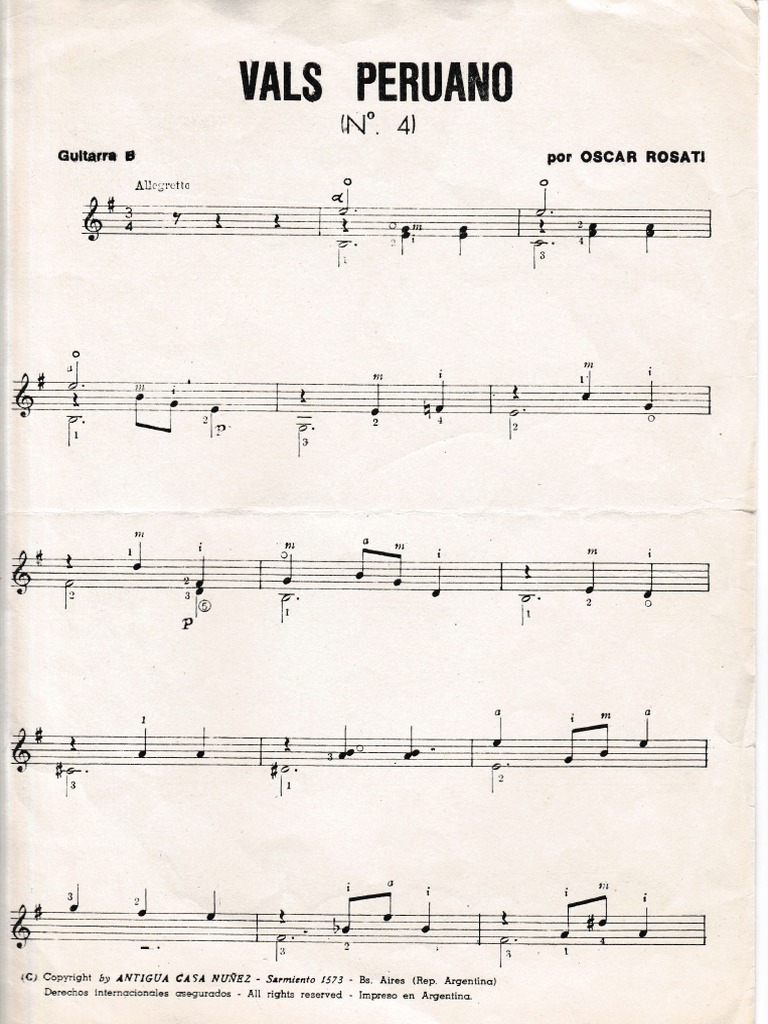 Vals Peruano Nro 4 Rosati 2da Guitarra | PDF