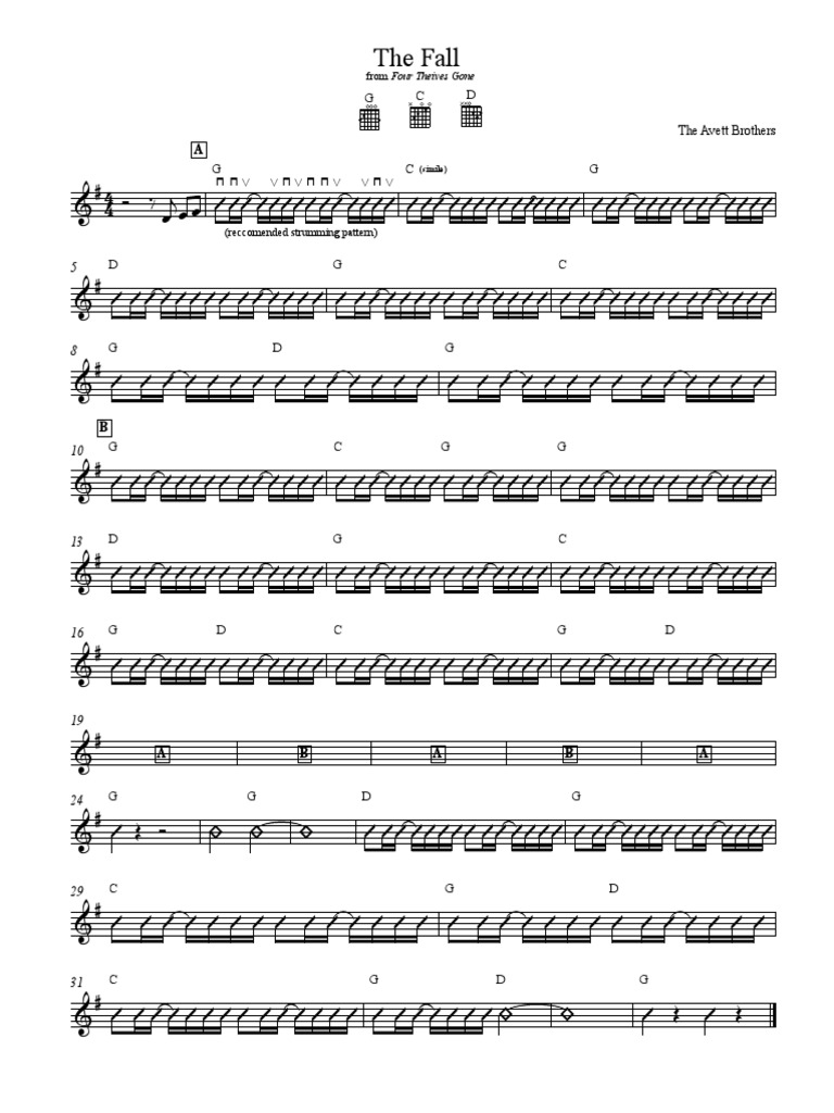 The Fall: (Reccomended Strumming Pattern) | PDF