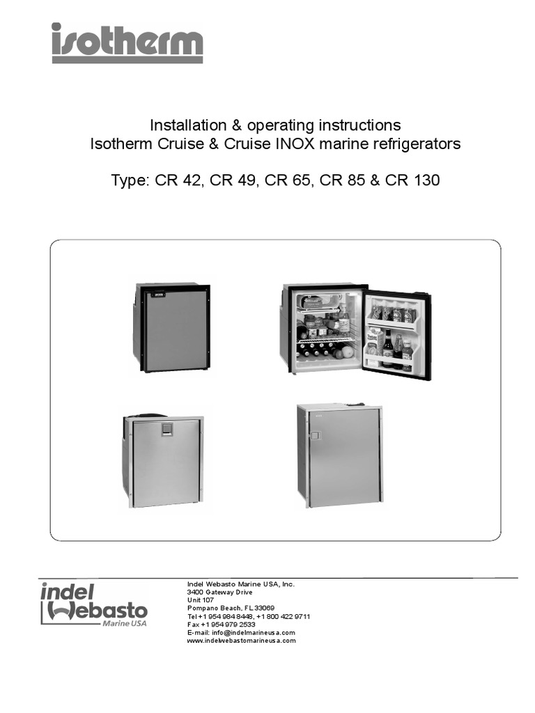 Isotherm Cruise Manual | PDF | Refrigerator | Thermostat